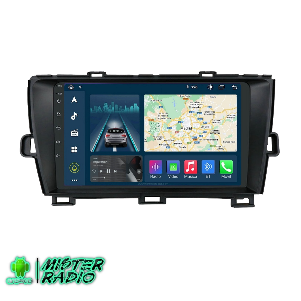 RADIO NAVEGADOR 9" Para Toyota Prius XW30 2009-2015 GPS ANDROID 10.0 – Mister Radio GPS
